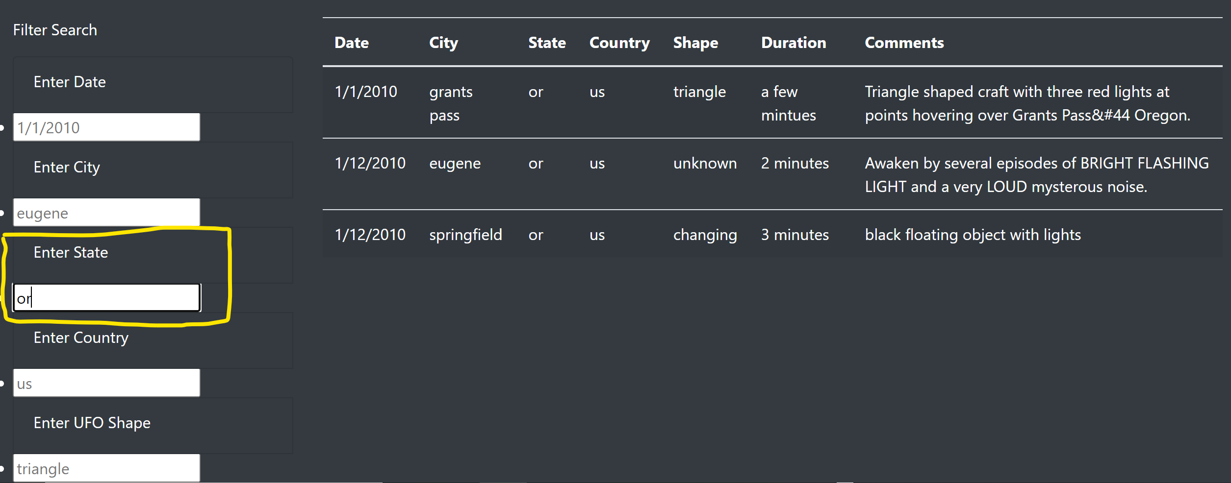 GitHub - chacedaskalos/UFOs: Module 11 Challenge