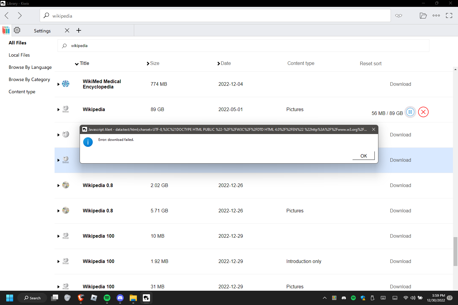 Downloading a book keeps failing · Issue #916 · kiwix/kiwix-desktop · GitHub