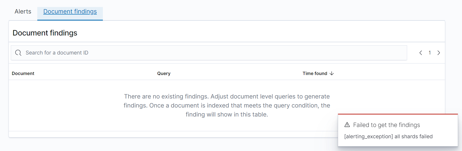 Bug Failed To Get Findings Exception For Per Document Monitor · Issue 977 · Opensearch