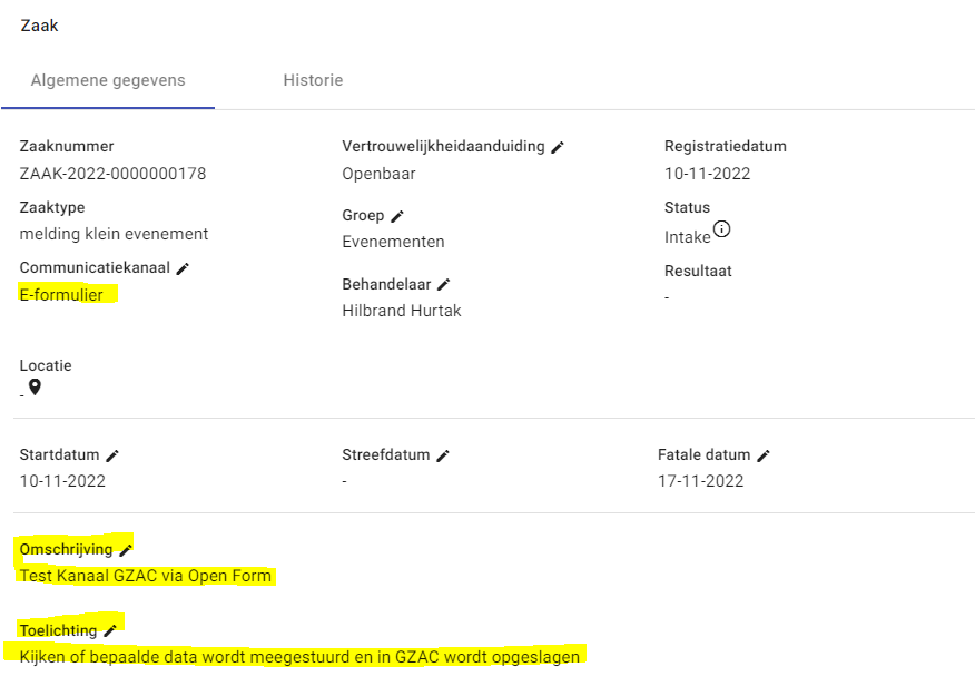 Communicatiekanaal wordt niet gevuld bij het aanmaken van een zaak vanuit een e-formulier ...