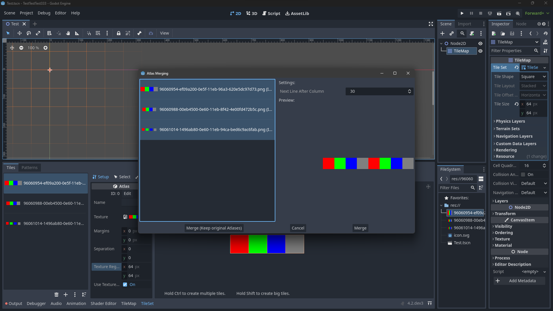 RGB8 images not shown or copied when TileSet Atlas Merge · Issue #80870 ...