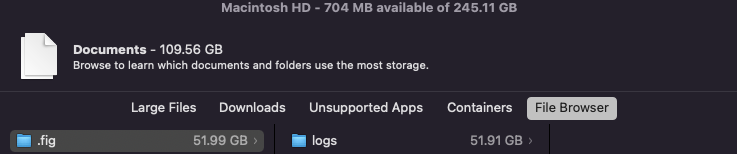 Fig is eating my computer space beacuse of logs · Issue #1687 · withfig/fig · GitHub