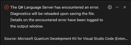 VSCode Extension: Q# Language Server Error · Issue #1626 · microsoft/qsharp-compiler · GitHub