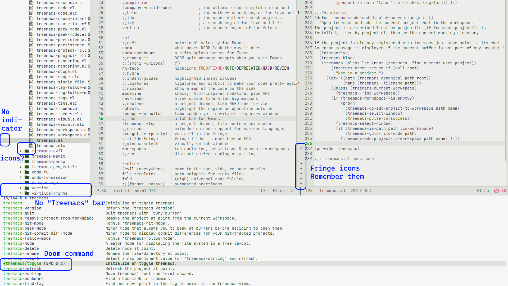 Explicitly enabling :ui treemacs changes its look and behavior · Issue #6788 · doomemacs ...