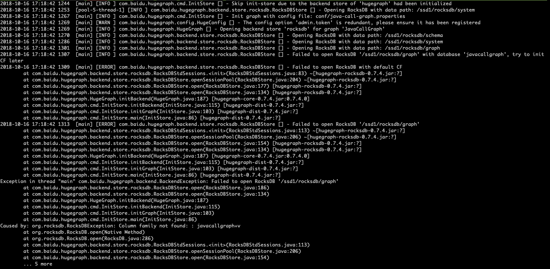Unable To Initialize Rocksdb Graphs In The Same Data Directory · Issue 122 · Apacheincubator 4156