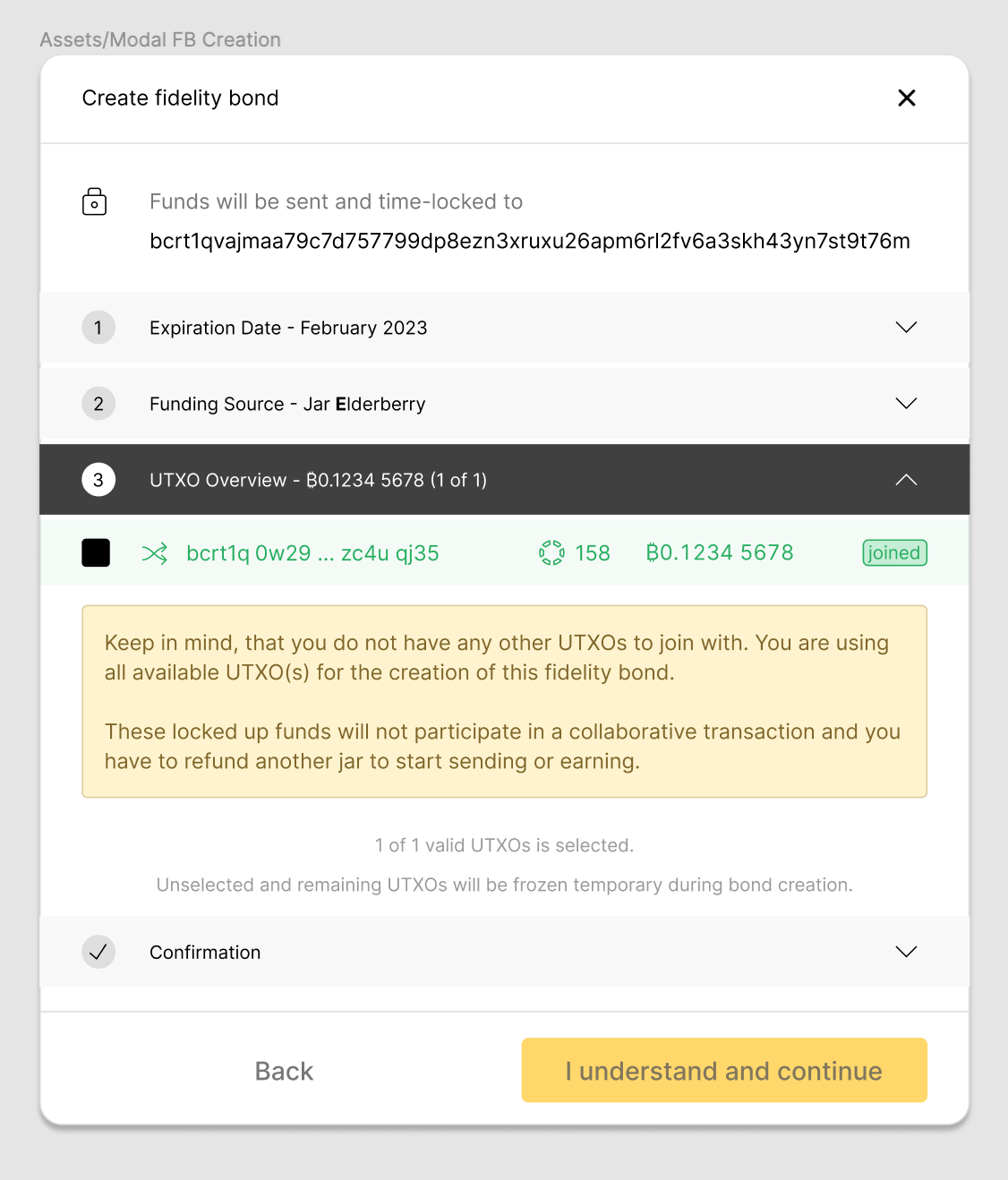 Created a Fidelity Bond but "Start Earning" returns "Maker could not start, no confirmed coins ...