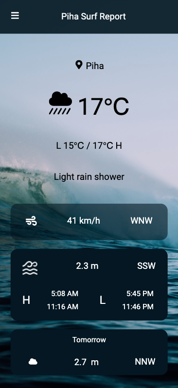 GitHub - katie-rey/piha-surf-app: A mobile weather app depicting the ...