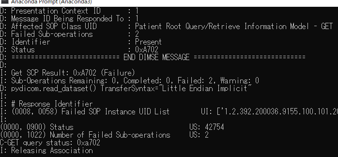 Question regarding getting DICOM file from PACS server · Issue #705 · pydicom/pynetdicom · GitHub