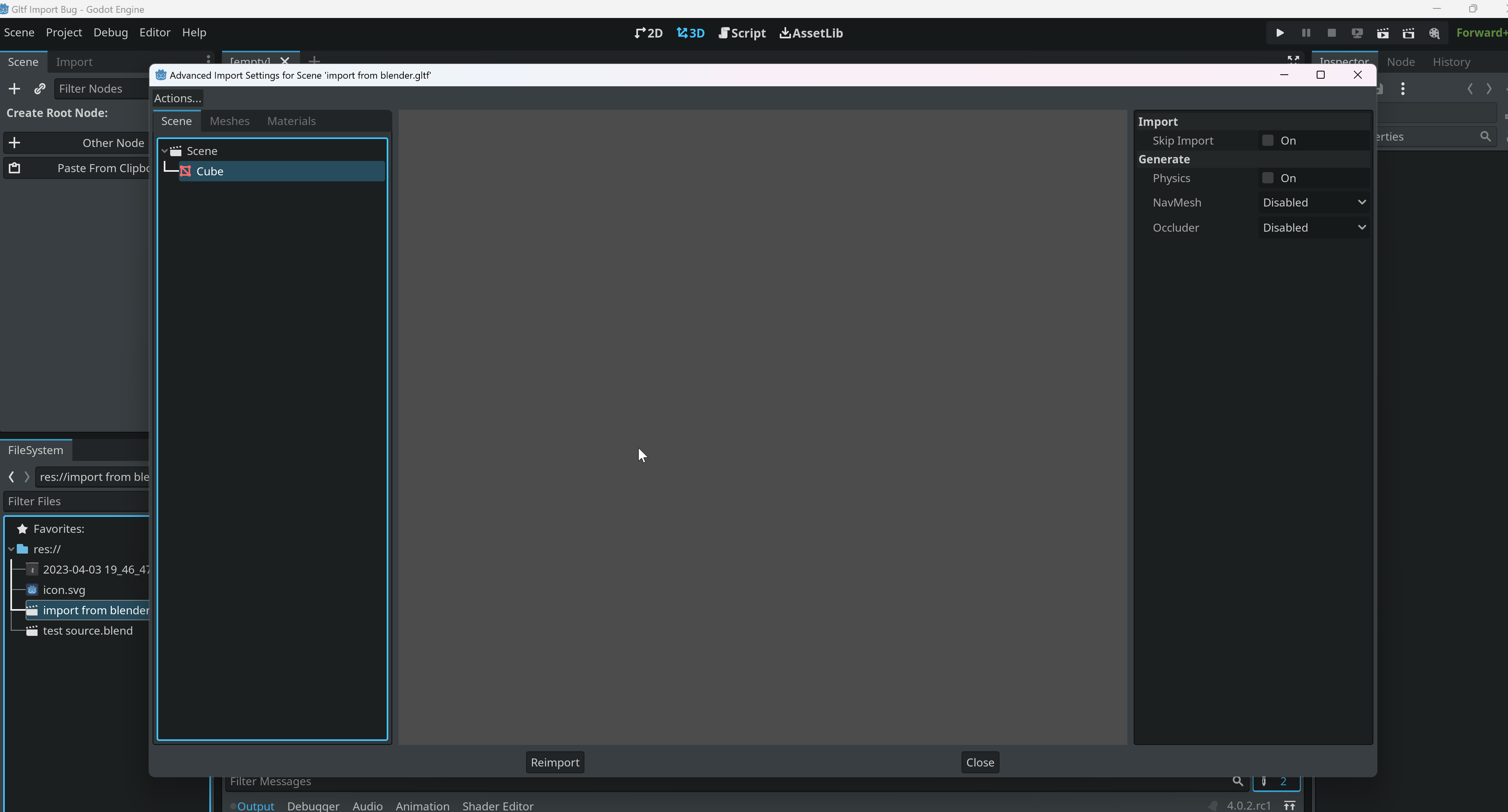 .gltf import not working with Blender 3.5 gltf export. · Issue #75621 · godotengine/godot · GitHub