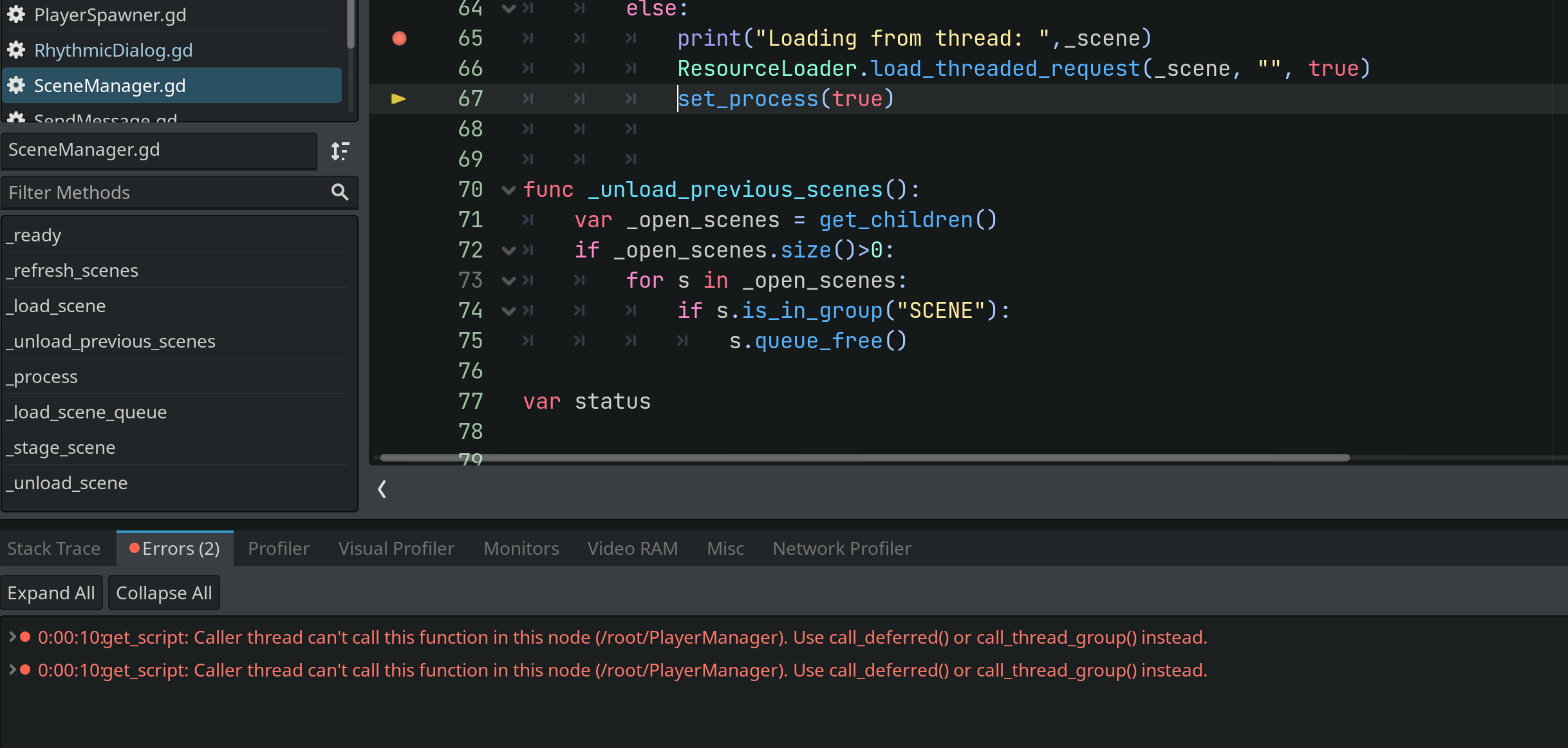 ResourceLoader.load_threaded_request use_sub_threads = true causes Editor + Player to hang ...
