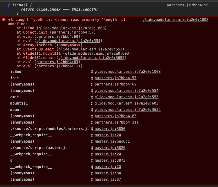 `this` error in isEnd/isStart methods of Components.Run · Issue #378 · glidejs/glide · GitHub