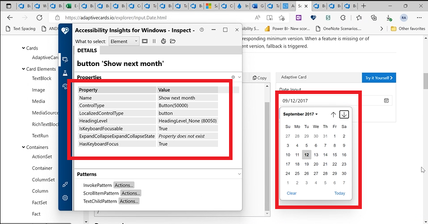 [Navigate to and select "Input.Date" list item in "Inputs" section ...