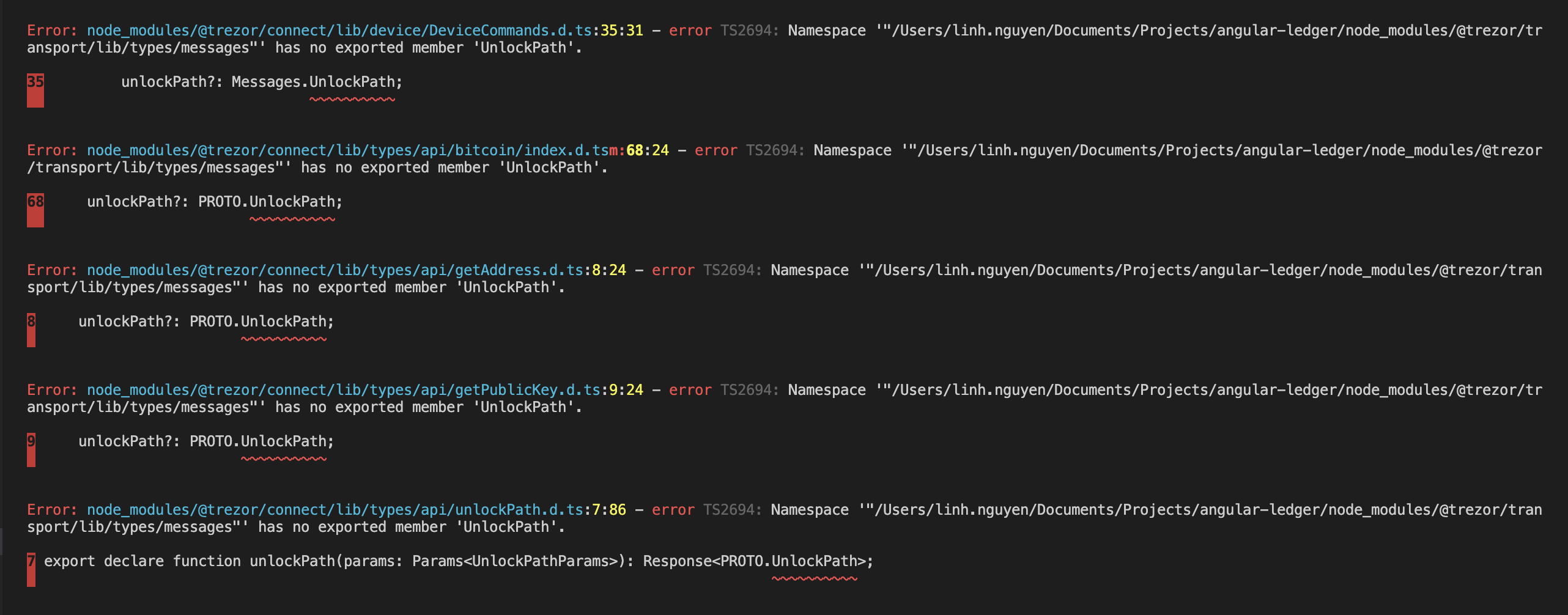 Missing type UnlockPath when using Angular 13 · Issue #6799 · trezor/trezor-suite · GitHub