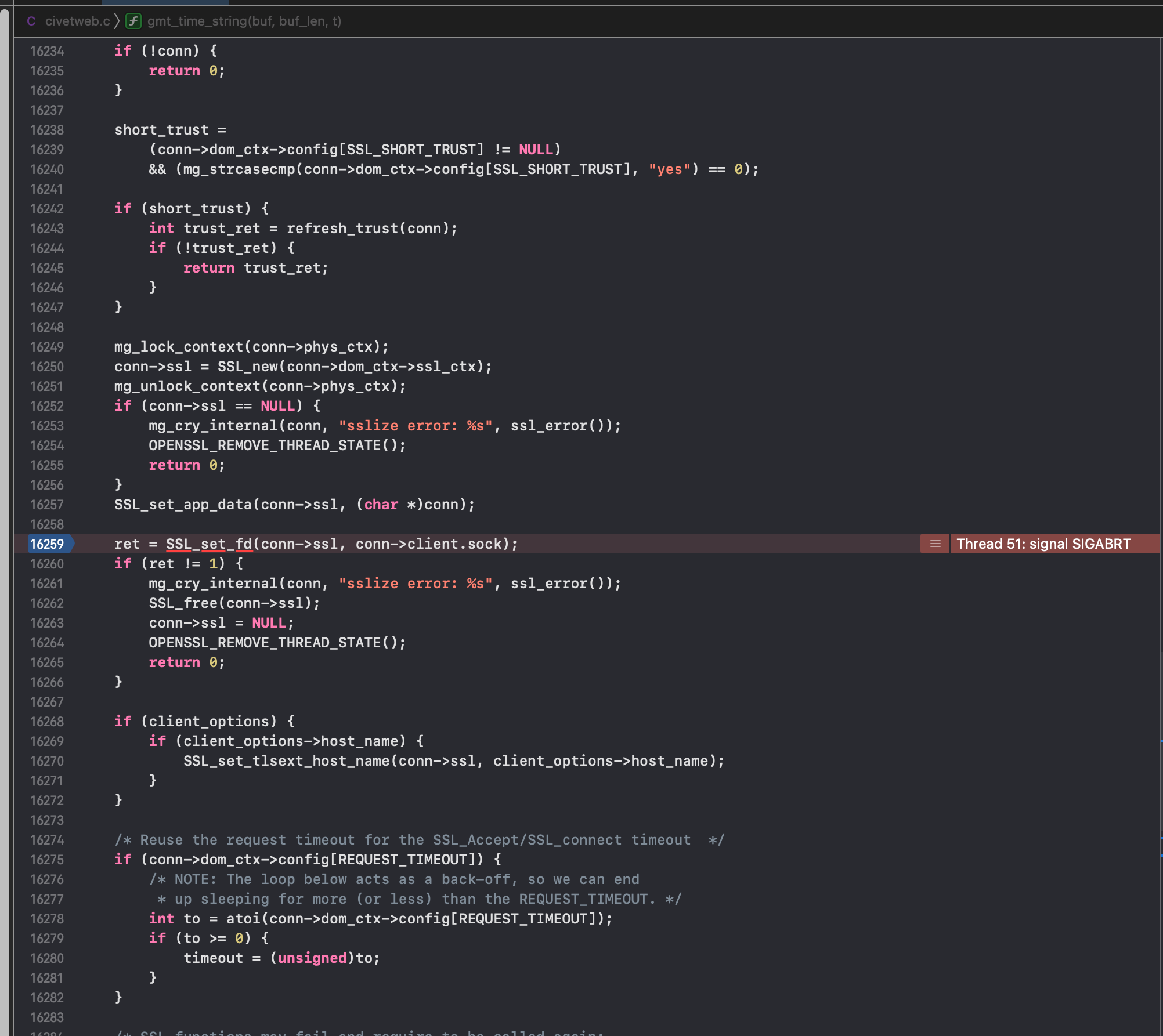 Help/Advice: malloc: Heap corruption detected when using Open SSL with CivetWeb Websockets ...