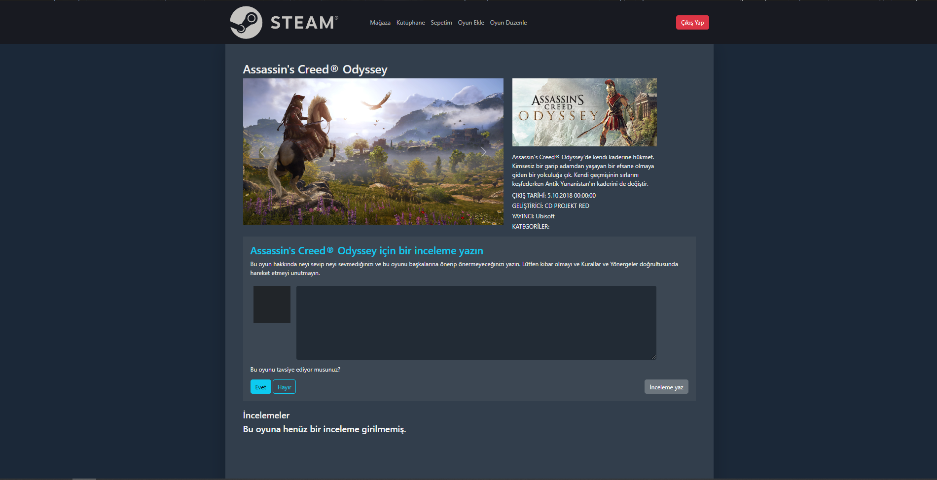 GitHub - AbdurrahmanVarol/SteamCloneApp
