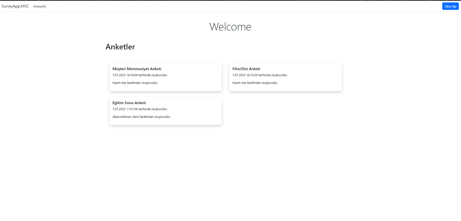 GitHub - AbdurrahmanVarol/SurveyApp