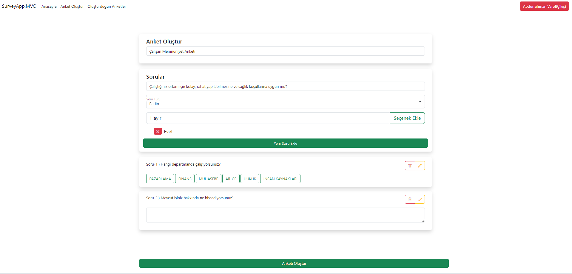 GitHub - AbdurrahmanVarol/SurveyApp