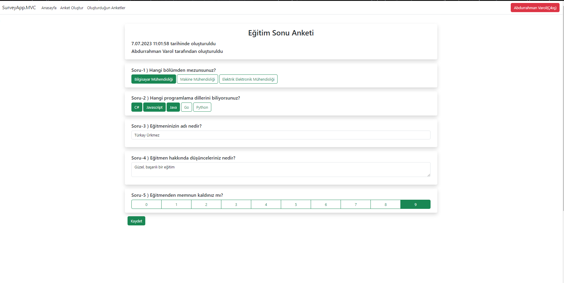 GitHub - AbdurrahmanVarol/SurveyApp