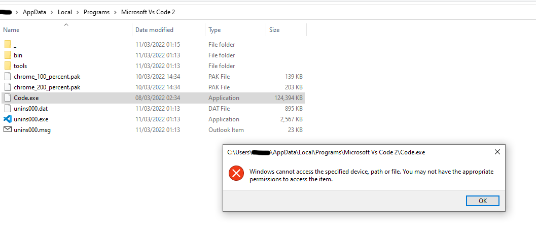 Updating causes Vscode Error code 183 · Issue #144872 · microsoft ...