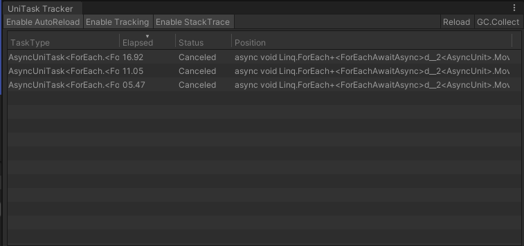 Cancelled tasks accumulate in tracker · Issue #354 · Cysharp/UniTask · GitHub