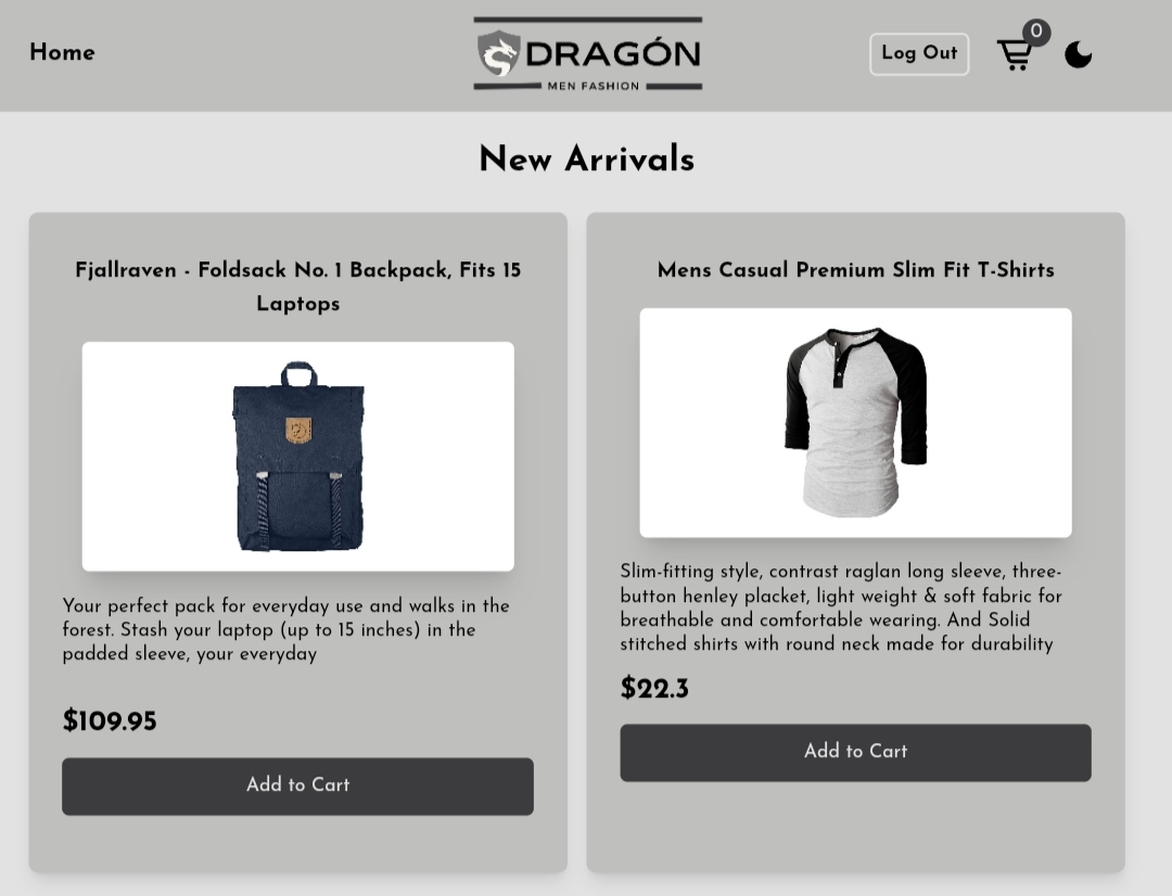 GitHub - Alisoneoz/Dragon-ecommerce: E-commerce website, with Stripe Checkout to handle payments ...