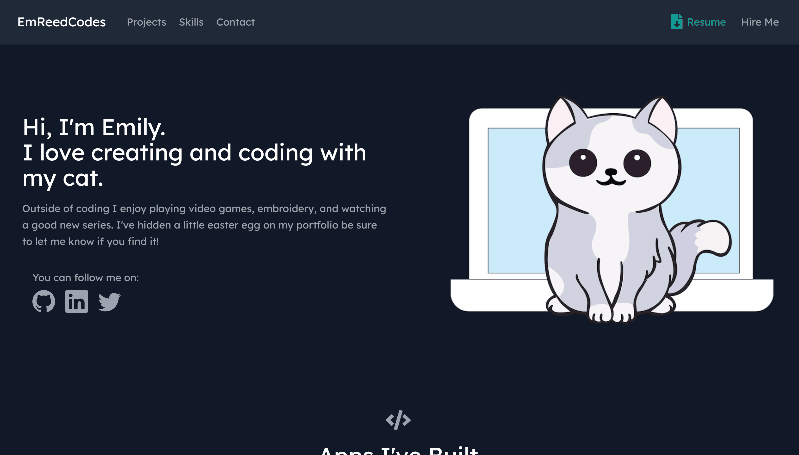 GitHub - EmReedCodes/Portfolio: Here is my updated portfolio using ...
