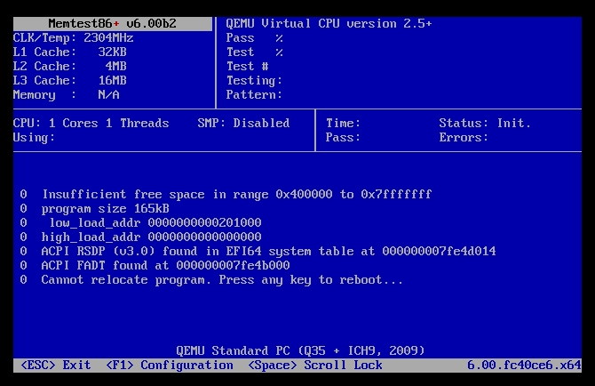 memtest86+ fails to start on recent Coreboot builds, EFI reports bad ...