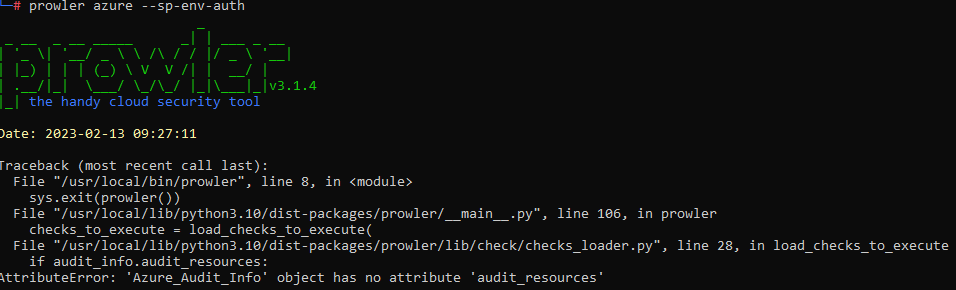[Bug]: AttributeError: 'Azure_Audit_Info' object has no attribute 'audit_resources' · Issue ...