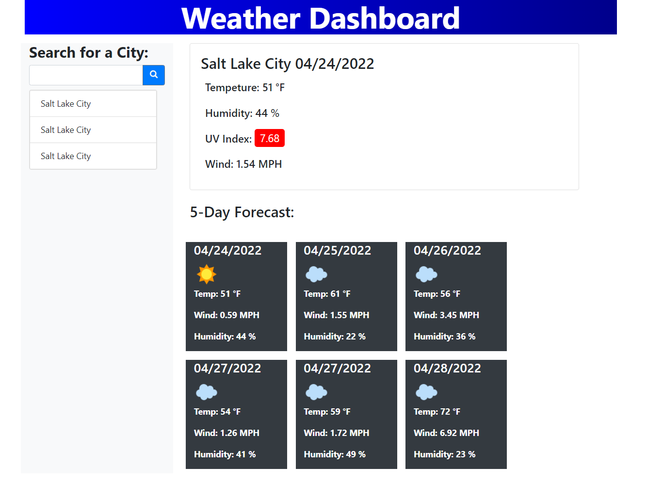 GitHub - MirMello/weather-dashboard