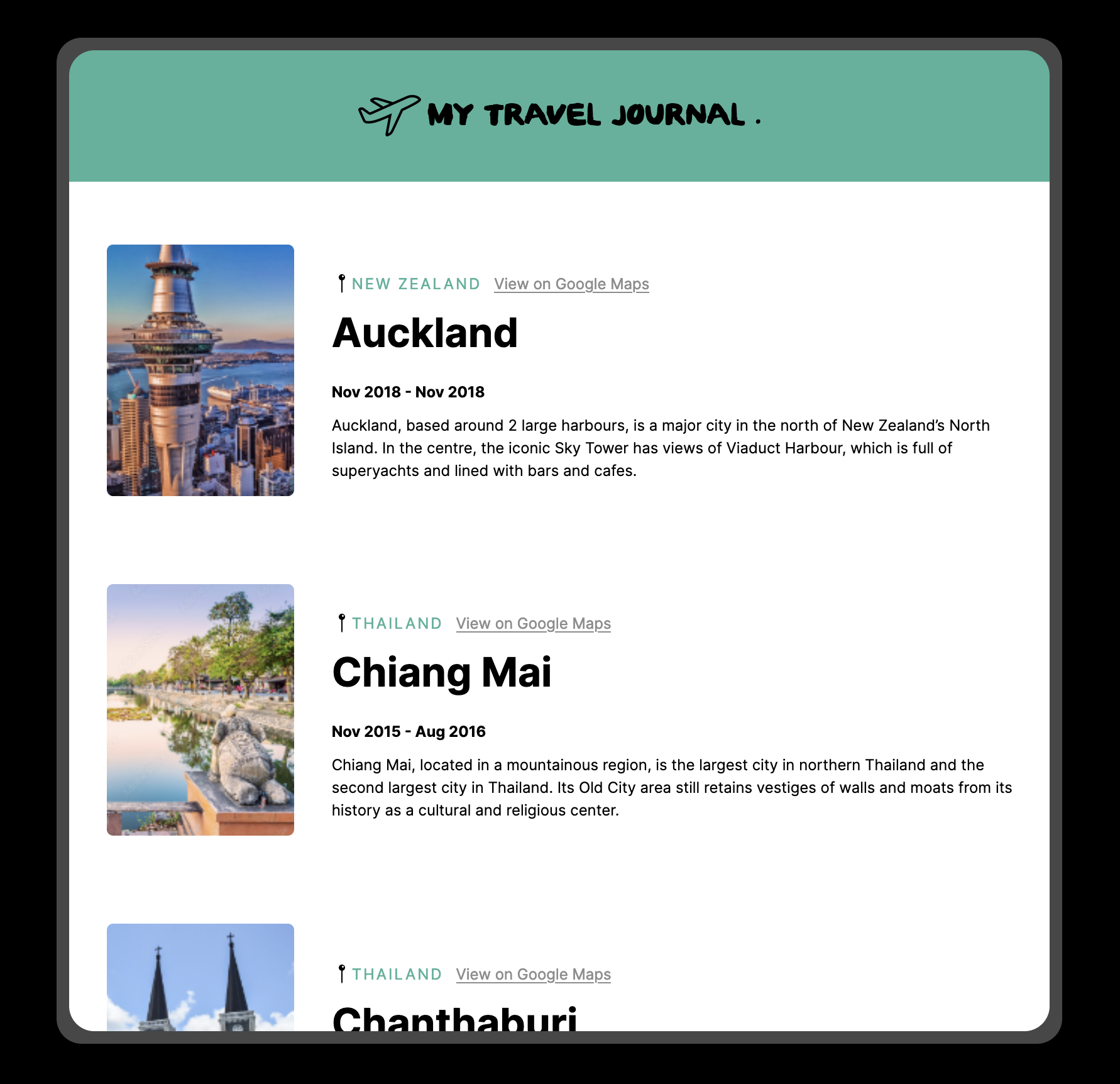 GitHub - jethrosweb/travel-journal: Data driven international travel ...
