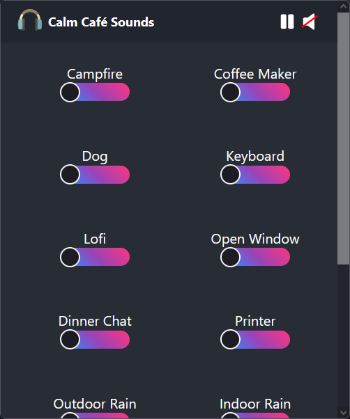 GitHub - Tsu-HaoLiu/Calm-Cafe: Extension to play ambient sounds to help you focus while working ...