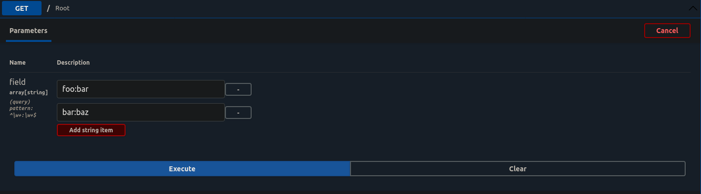 Query param with regex on List[str] param creates incorrect openapi doc ...