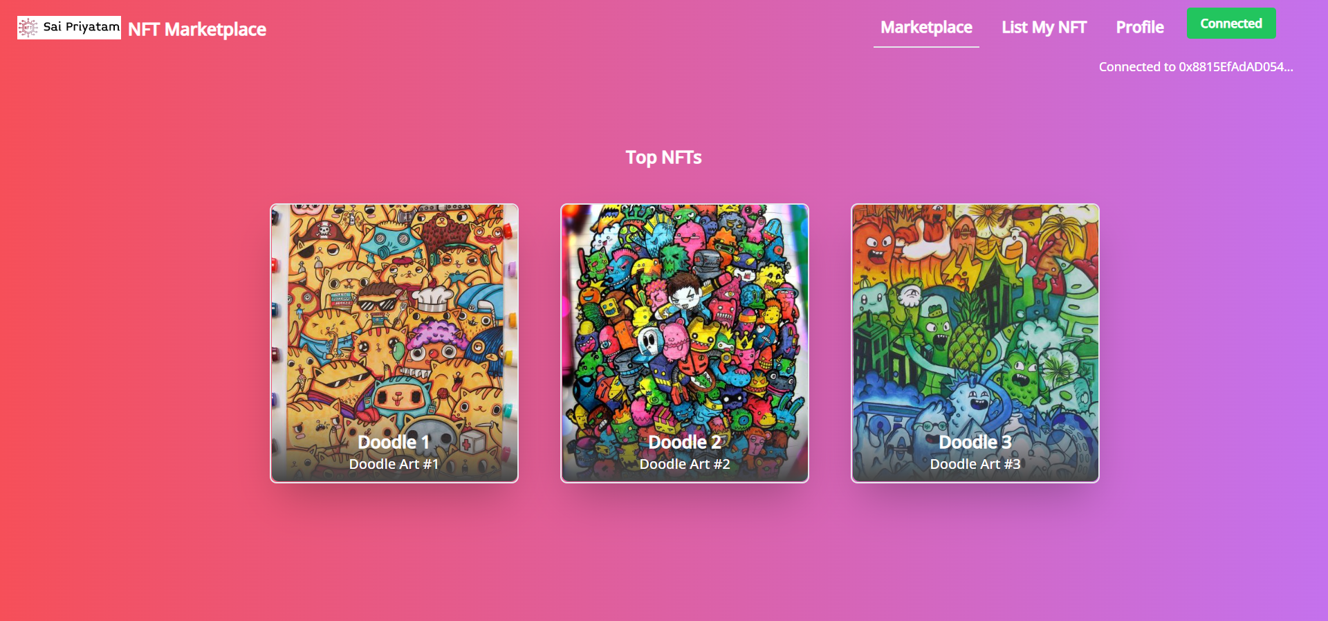 GitHub - SaiPriyatam6/Sai-NFT-Marketplace: NFT marketplace to buy and sell NFTs.