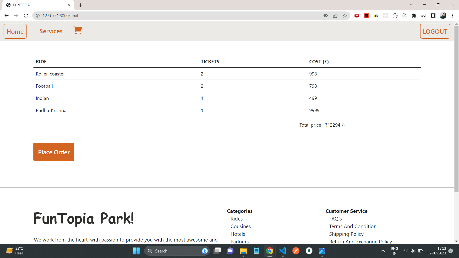 GitHub - amangupta1308/FUNTOPIA: Dispensed a one-stop platform of an Amusement Park where ...