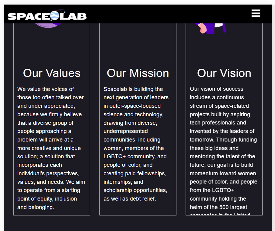 Bug Fix: Homepage our vision container · Issue #282 · spacelabdev/spacelab-react · GitHub