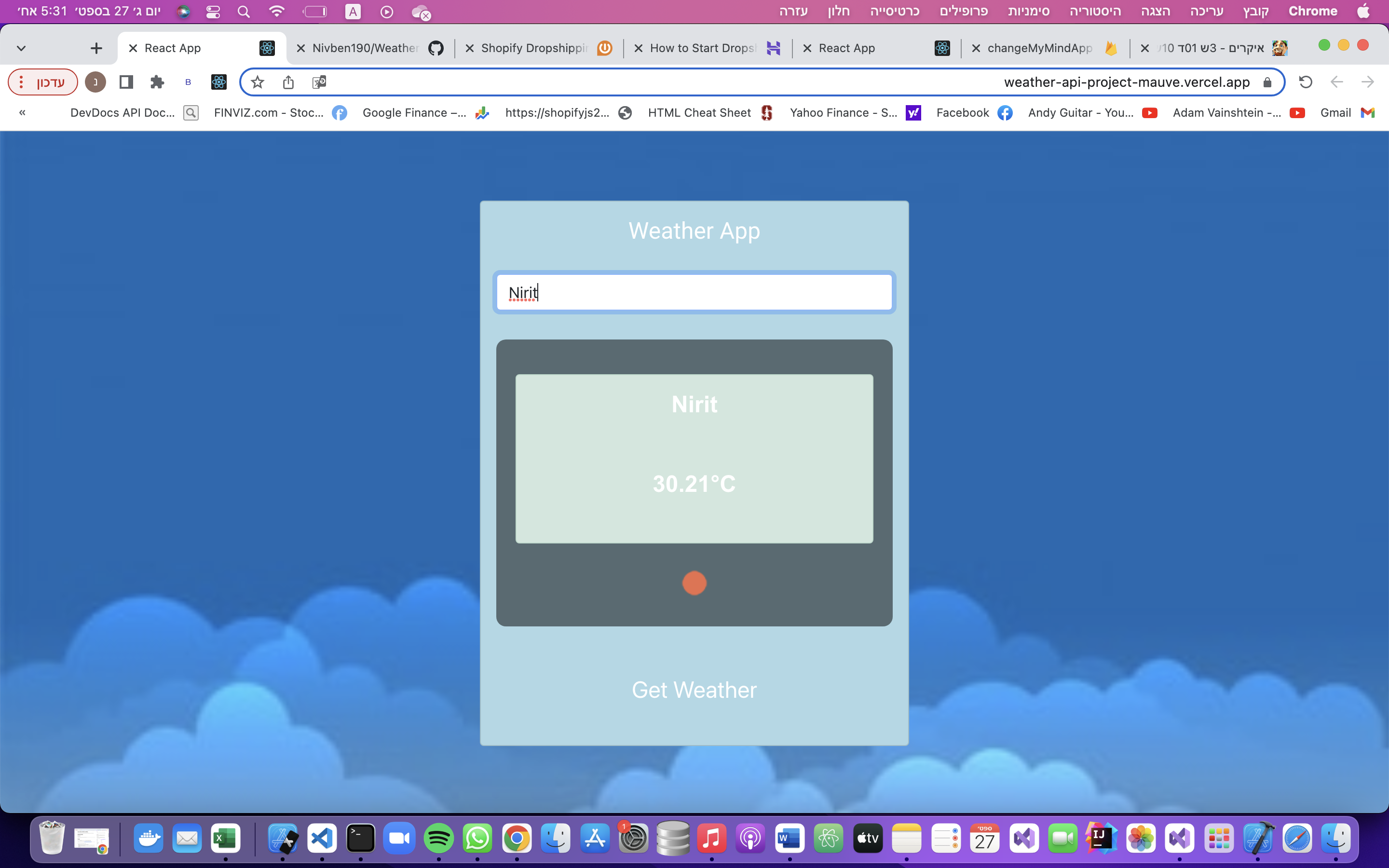 GitHub - Nivben190/WeatherApiProject