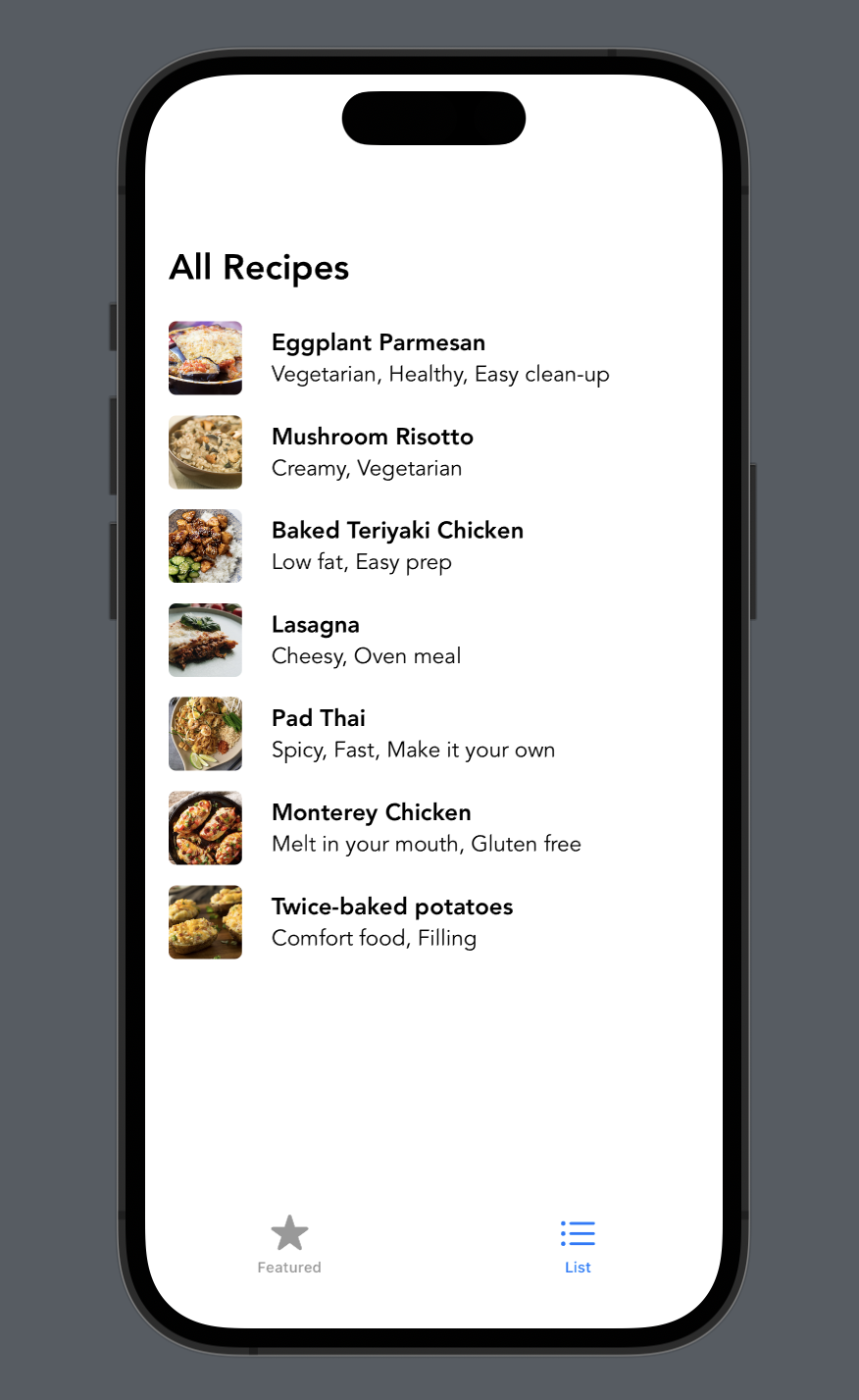 GitHub - Colstin/swiftui-m4: Recipe List App, that uses a tabview to ...