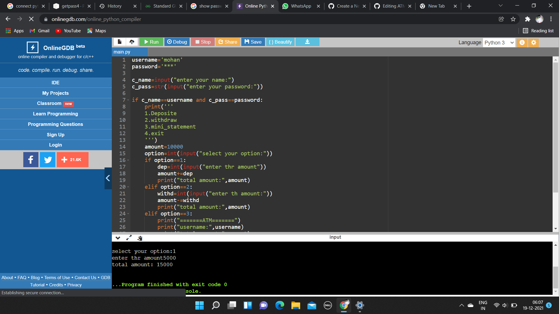 GitHub - rammallelli123/ATM-management-system: this the one who helps ...
