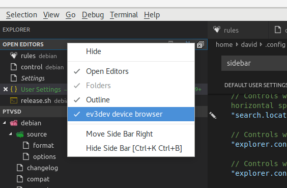 extension not visible in explorer · Issue #66 · ev3dev/vscode-ev3dev-browser · GitHub