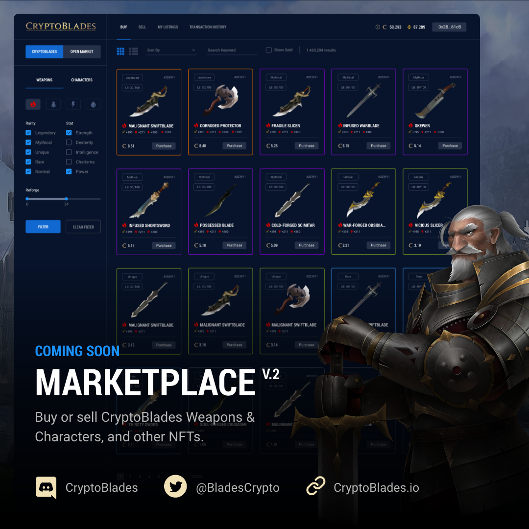 MarketPlace UI Revamp · Issue #556 · CryptoBlades/cryptoblades · GitHub