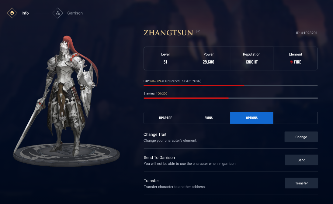 new-game-ui : Character switching + Plaza + Upgrade/skins/options ...