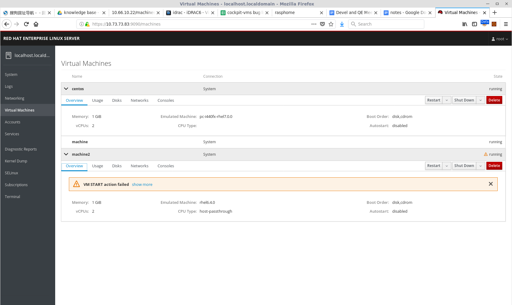 Machines Vm Start Action Failed Message Still Exists After Vm Runnning