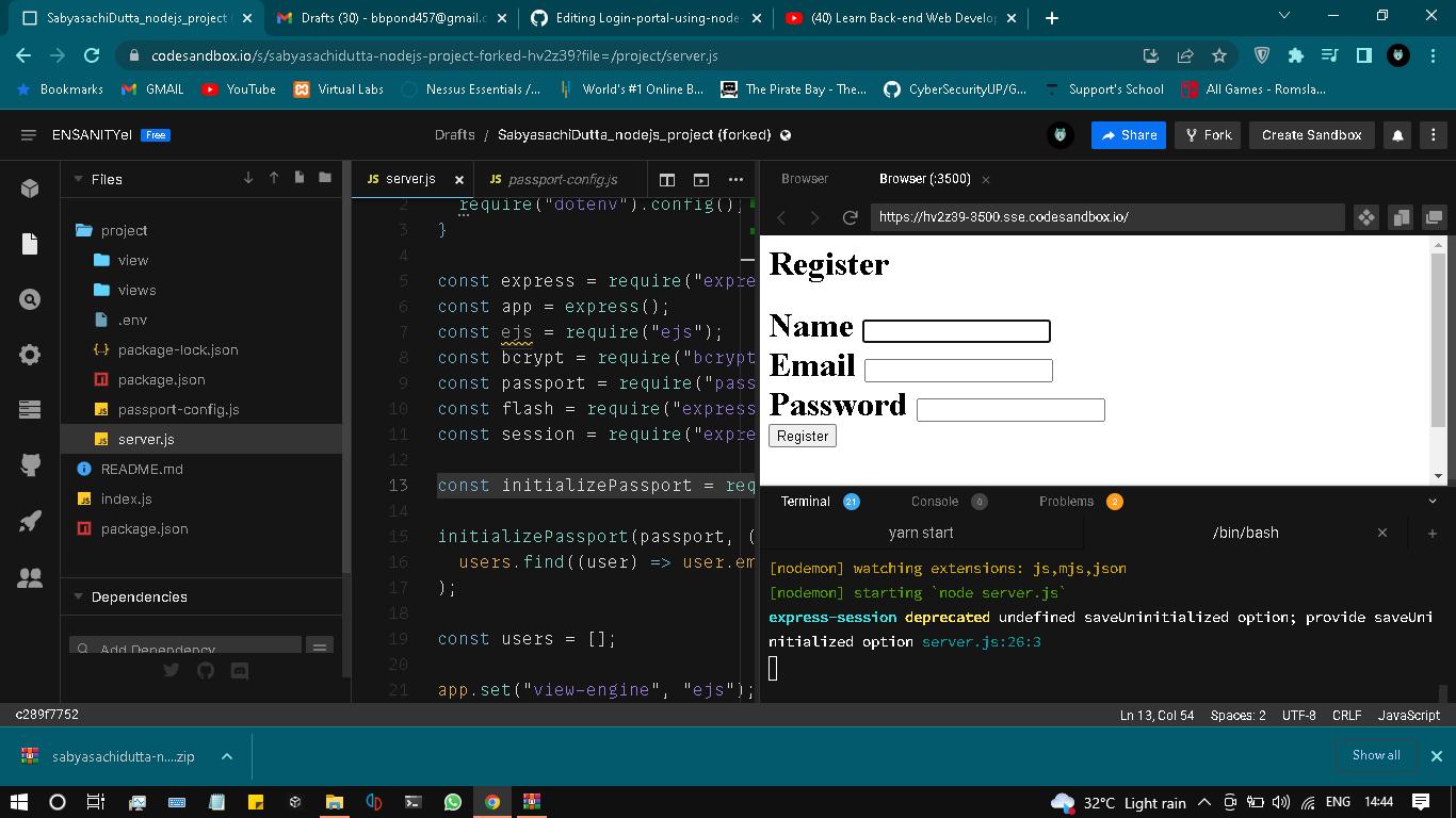GitHub - ENSANITYel/Login-portal: Login portal using html and node js ...