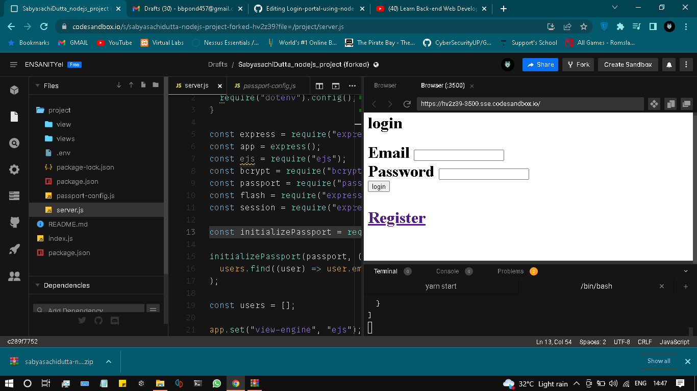 GitHub - ENSANITYel/Login-portal: Login portal using html and node js ...