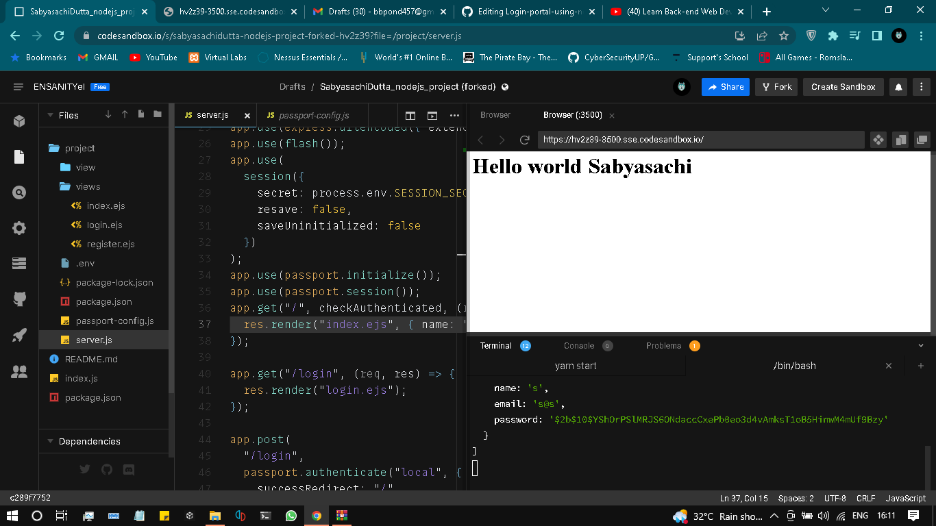 Github Ensanityellogin Portal Login Portal Using Html And Node Js Basic