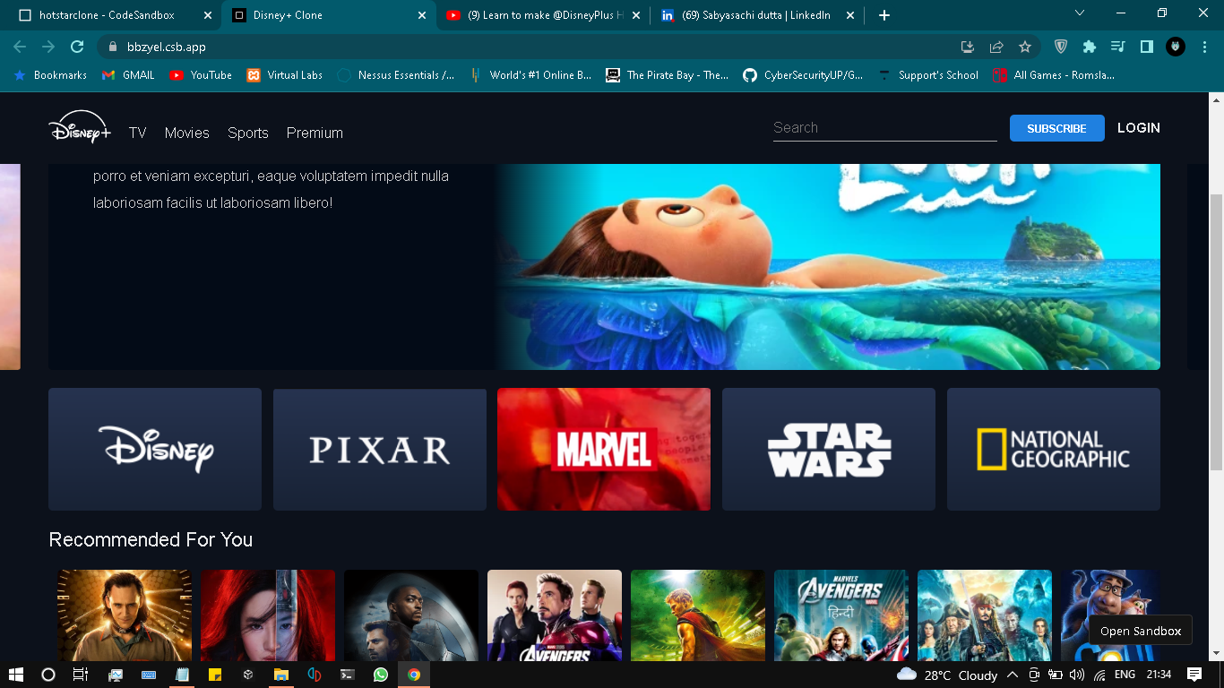 GitHub - ENSANITYel/HOTSTAR-clone