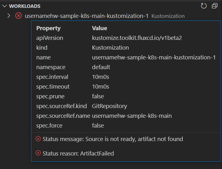 Top Level Workload Object Reconciliation Status · Issue 116 · Weaveworksvscode Gitops Tools 2303