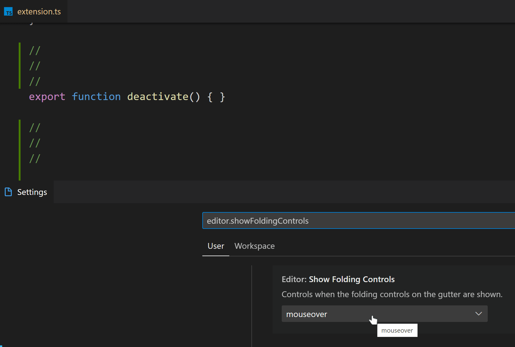 Removing Folding Controls Removes Gutter Diff Decorations · Issue 168773 · Microsoftvscode