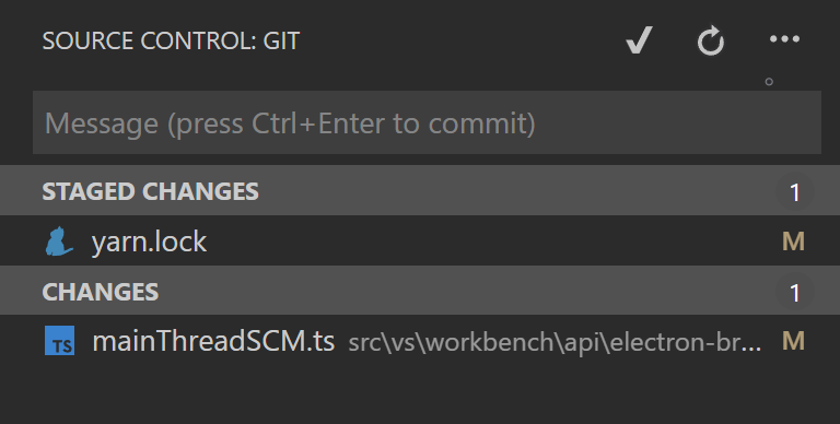 Highlight STAGED CHANGES and CHANGES headlines in scm view · Issue #65598 · microsoft/vscode ...
