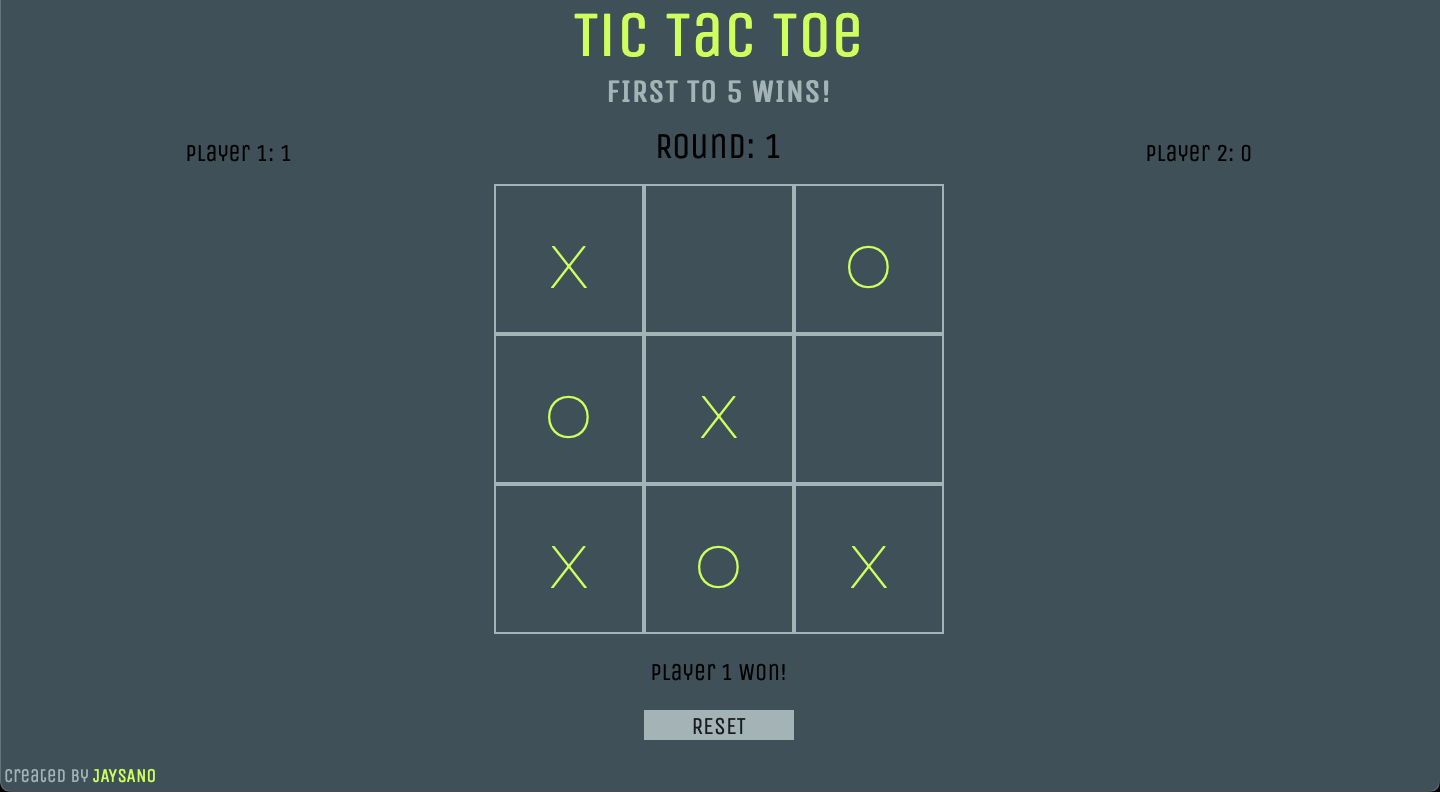 GitHub - jaysan0/tic-tac-toe: Tic Tac Toe game using Javascript